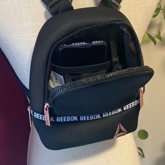 Reebok | Bags | Nwt Reebok Rose Gold Mini Black Backpack | Poshmark